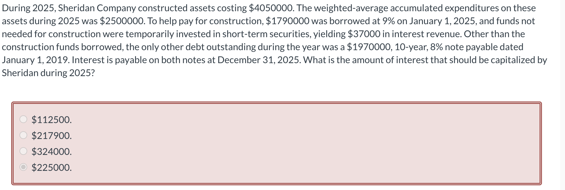 Solved During 2025, ﻿Sheridan Company constructed assets | Chegg.com