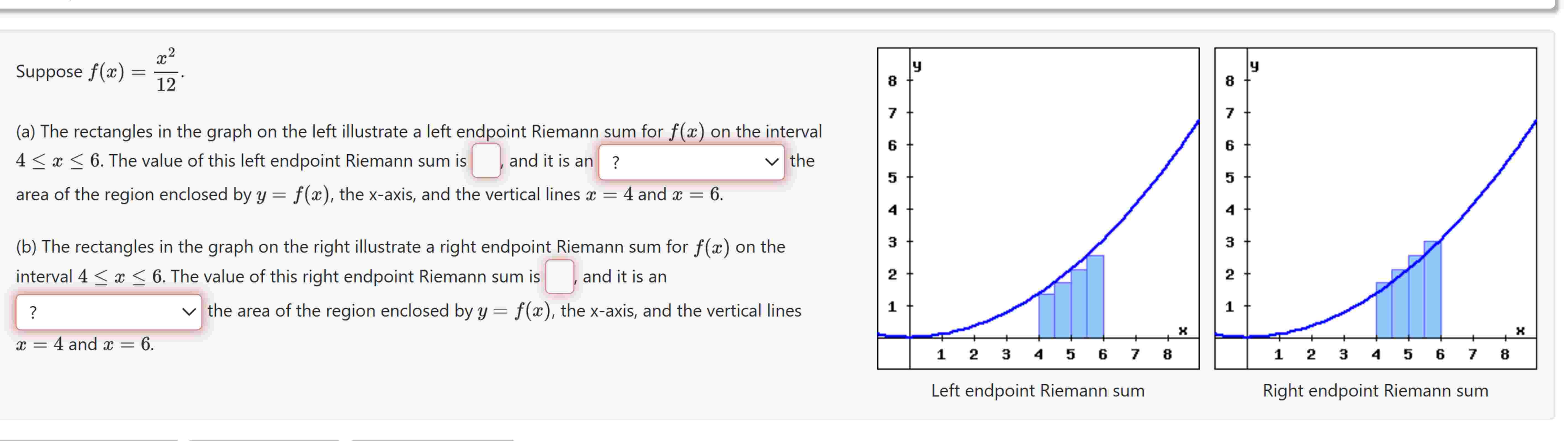 Solved 1. ﻿Suppose f(x)=x212.(a) ﻿The rectangles in ﻿the | Chegg.com