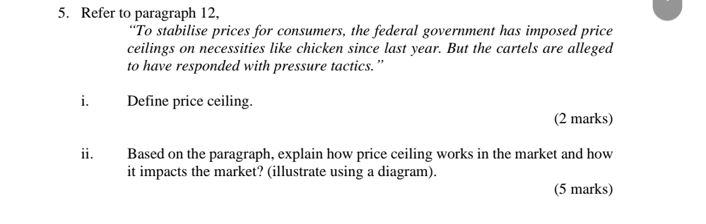 Solved Refer to paragraph 12 ,"To stabilise prices for | Chegg.com