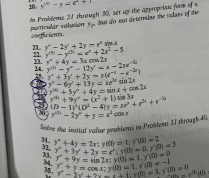 Solved In Problems 21 through 30, set up the appropriate | Chegg.com