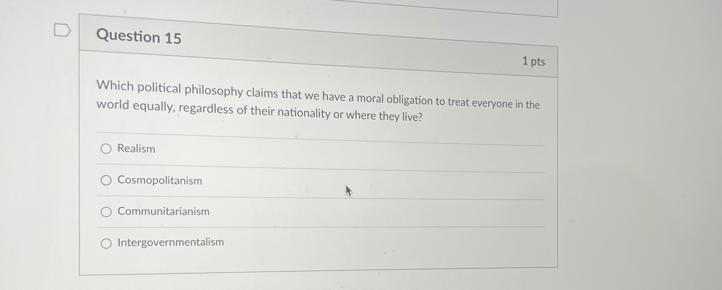 Solved Question 151 ﻿ptsWhich political philosophy claims | Chegg.com