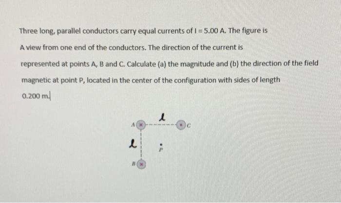 Solved Three long, parallel conductors carry equal currents | Chegg.com