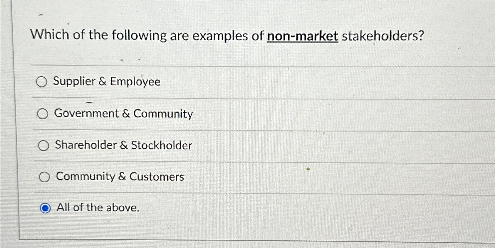 Solved Which of the following are examples of non-market | Chegg.com