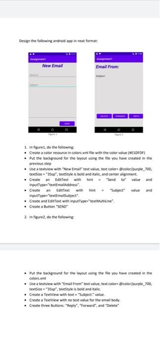 Solved Design the following android app in neat format New | Chegg.com