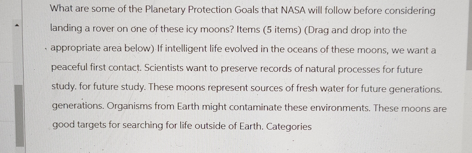 Solved What are some of the Planetary Protection Goals that | Chegg.com