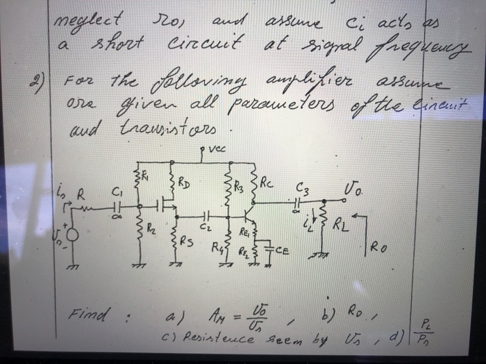 Solved meglect ro and assure ci acts as a short circuit at | Chegg.com