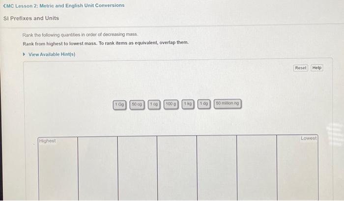 Solved Rank the following quantities in order of decreasing | Chegg.com
