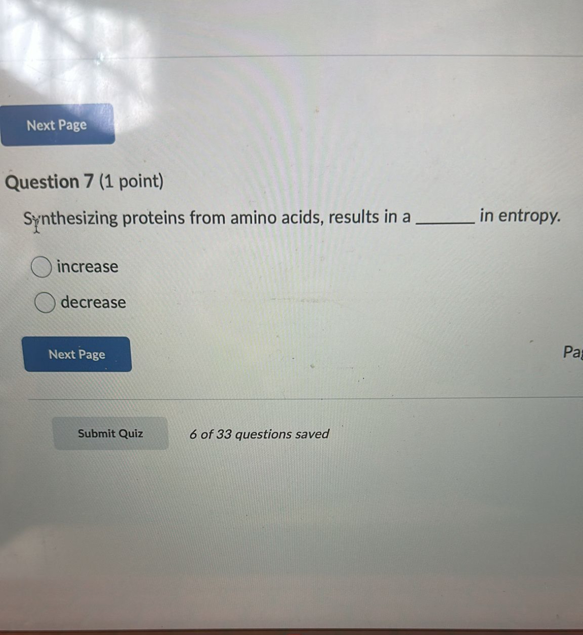 Solved Question 7 (1 ﻿point)Synthesizing proteins from amino | Chegg.com