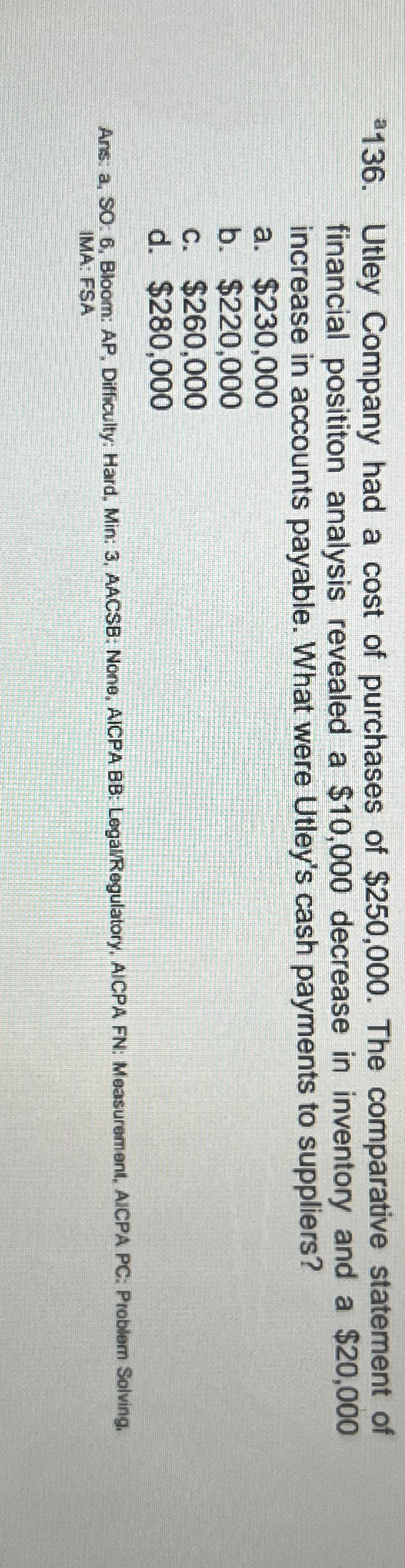 Solved a136. ﻿Utley Company had a cost of purchases of | Chegg.com