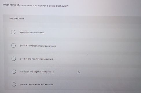 Solved Which forms of consequence strengthen a desired | Chegg.com