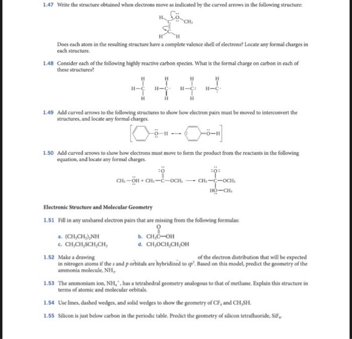 Solved HW Structural Formulas 1.40 For each of the following | Chegg.com