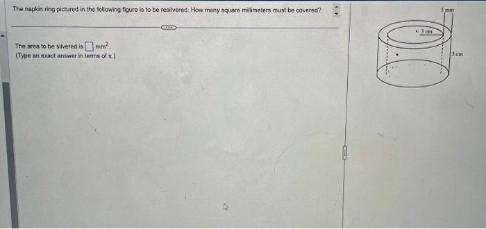 Solved The napkin ring pictured in tho following figure is | Chegg.com