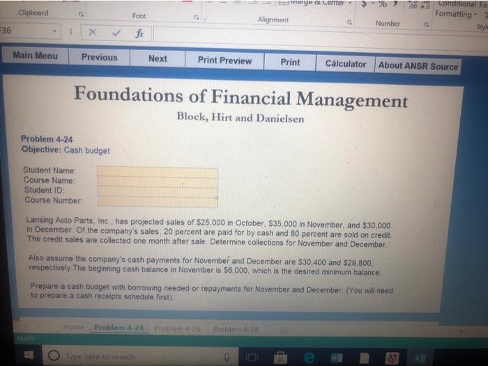 Solved Clipboard Formatting Font Alignment Number F36 1 Main | Chegg.com