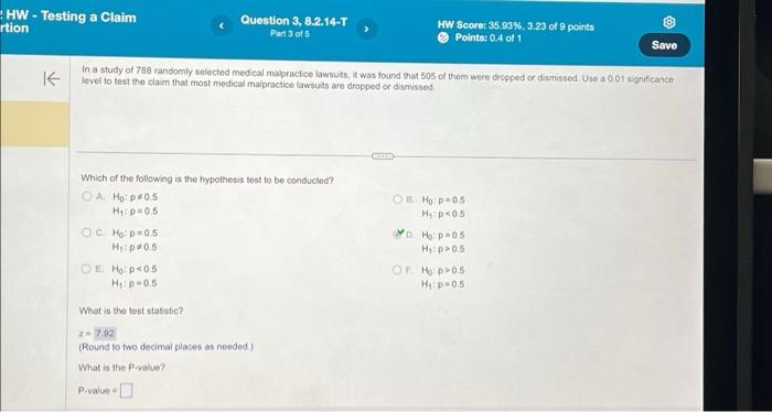 Solved HW - Testing a Claim rtion K Which of the following | Chegg.com