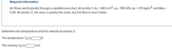 Solved Required information Air flows isentropically through | Chegg.com