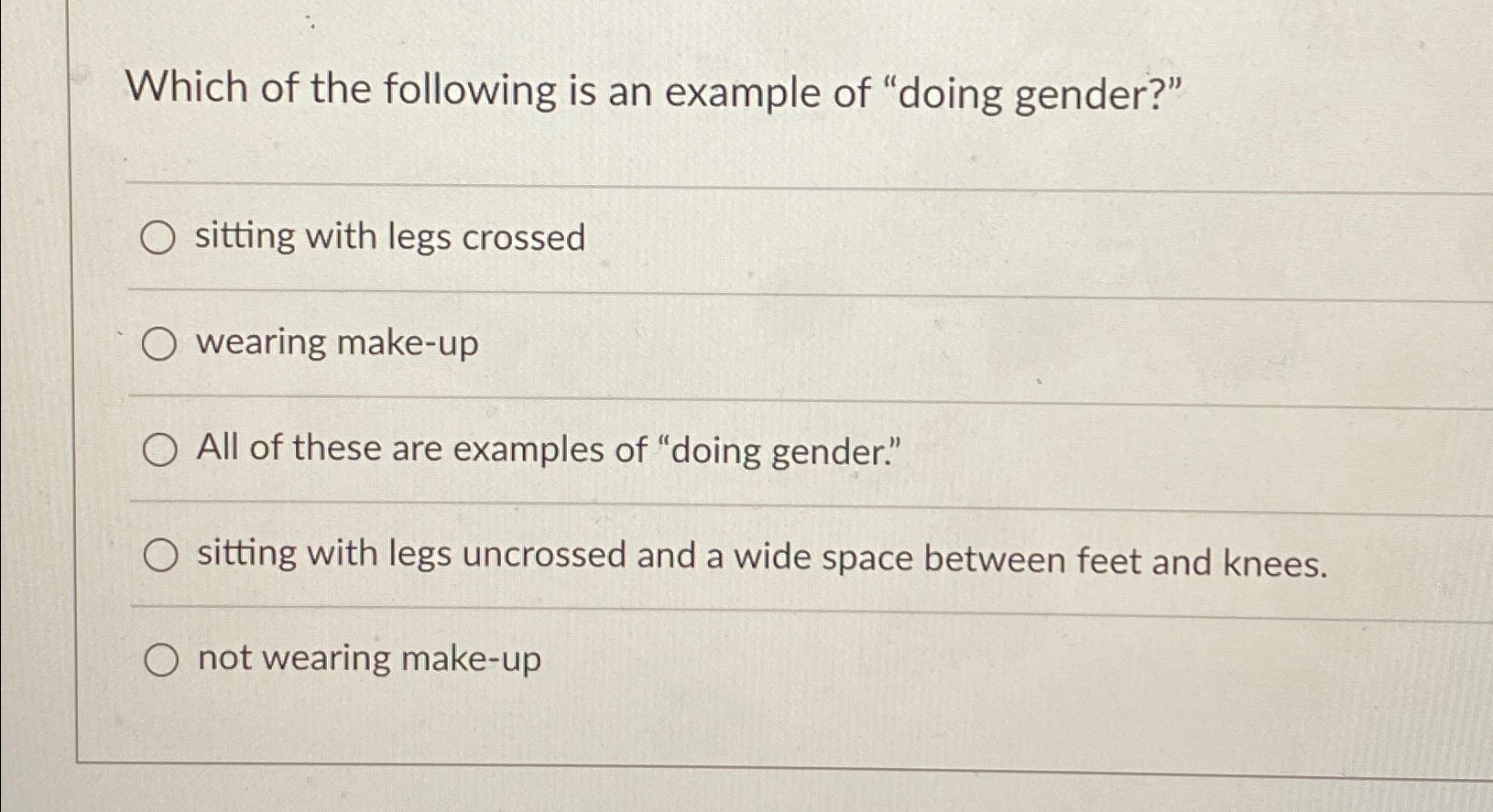 Solved Which of the following is an example of "doing | Chegg.com