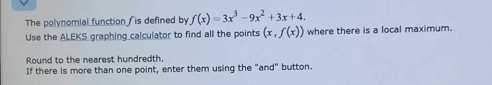 Solved The polynomial function f ﻿is defined by | Chegg.com