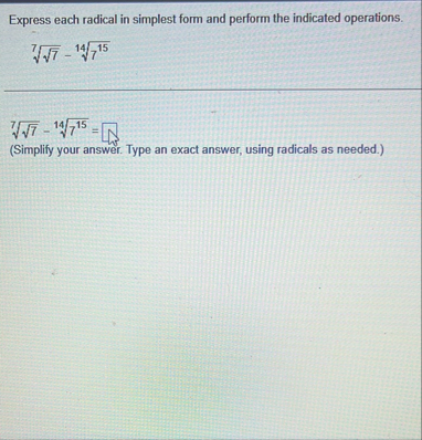 Solved Express each radical in simplest form and perform the | Chegg.com