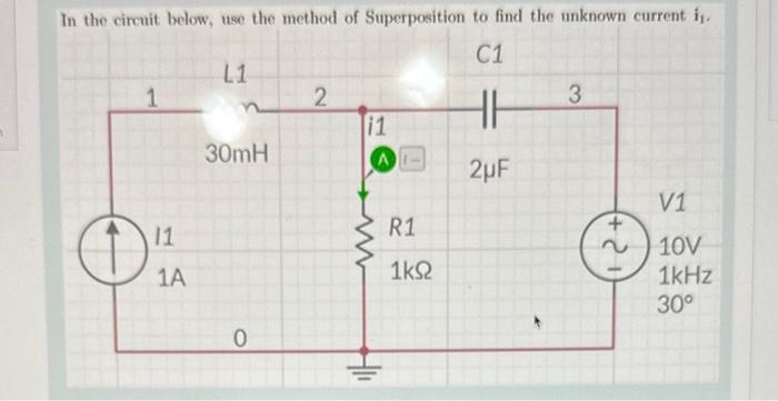 Solved In the circuit below, use the method of Superposition | Chegg.com