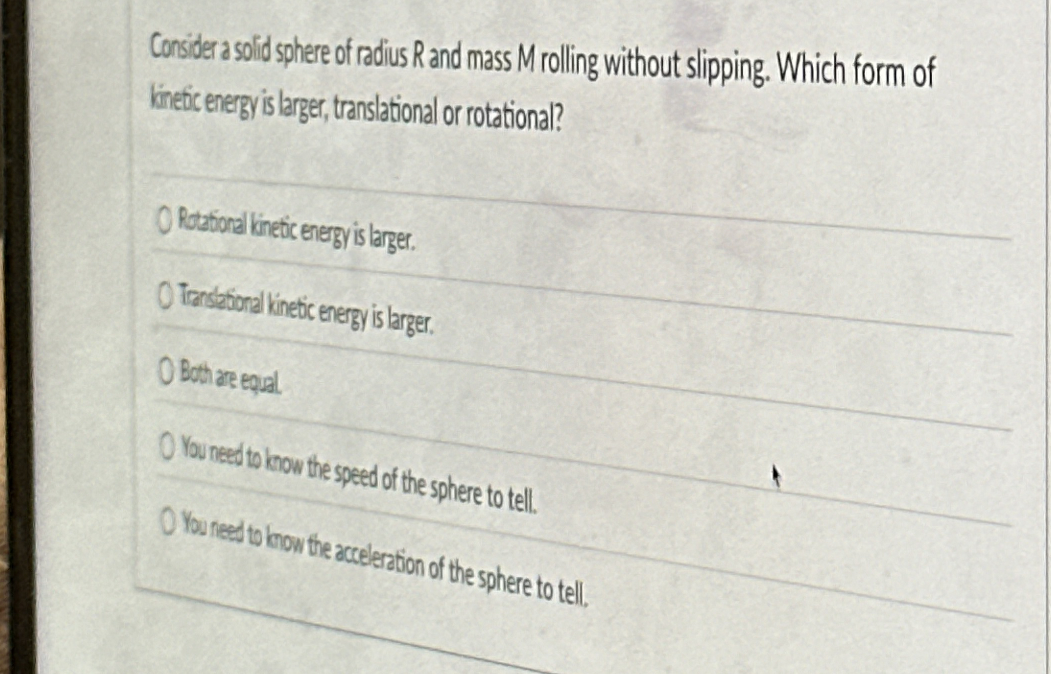High Quality SOLUTION Consider a soid sphere of radus R and mass M rolling | Chegg.com