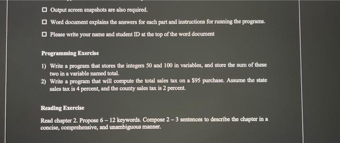 Solved Output screen snapshots are also required. Word | Chegg.com
