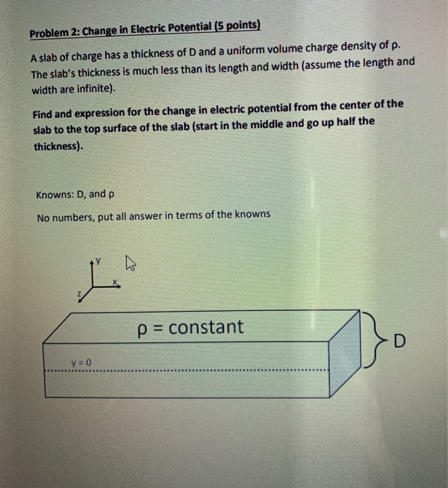Solved Problem 2: Change in Electric Potential (5 points) A | Chegg.com