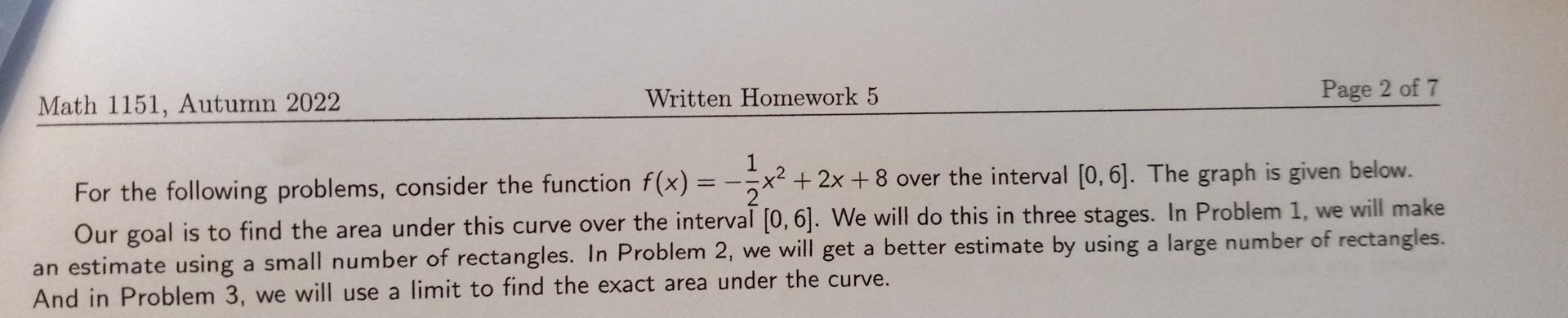Solved For the following problems, consider the function | Chegg.com
