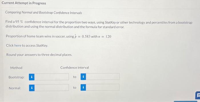 Solved Comparing Normal and Bootstrap Confidence Intervals | Chegg.com