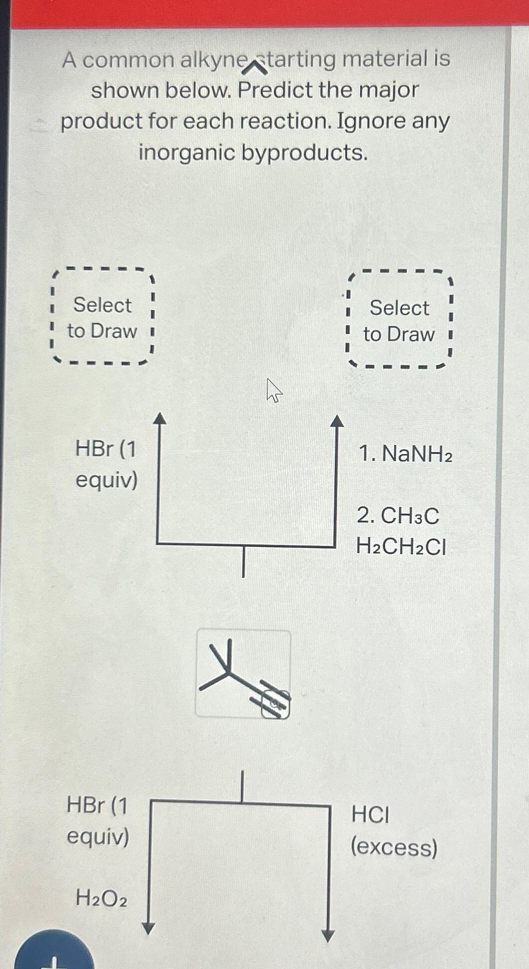 Solved A common alkyne ?tarting material is ﻿shown below. | Chegg.com