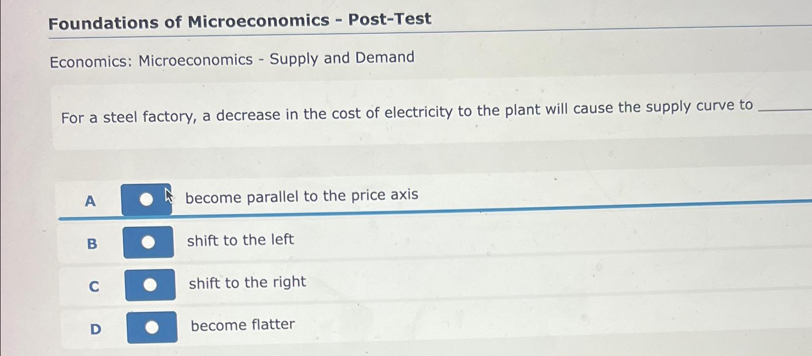 Solved Foundations of Microeconomics - ﻿Post-TestEconomics: | Chegg.com
