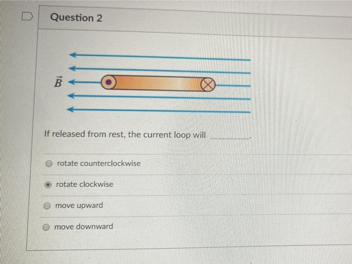 Solved Question 2 B If released from rest, the current loop | Chegg.com