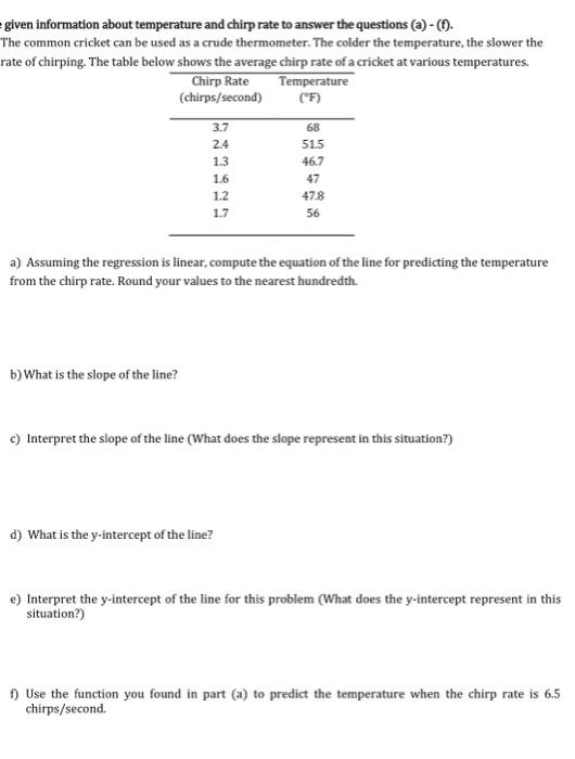 Solved given information about temperature and chirp rate to | Chegg.com