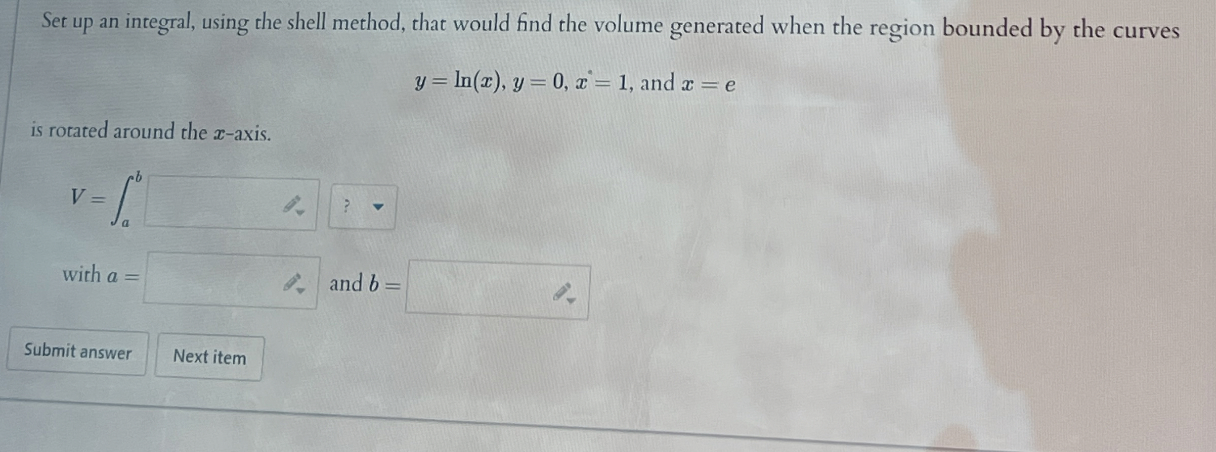 Solved Set up an integral, using the shell method, that | Chegg.com