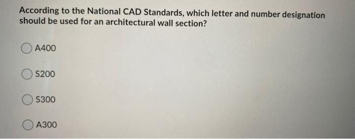 Solved According to the National CAD Standards, which letter | Chegg.com