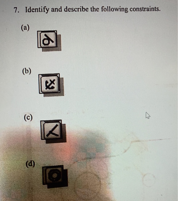 Solved 7. Identify and describe the following constraints. | Chegg.com