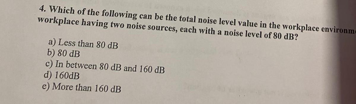 Solved 4. Which of the following can be the total noise | Chegg.com
