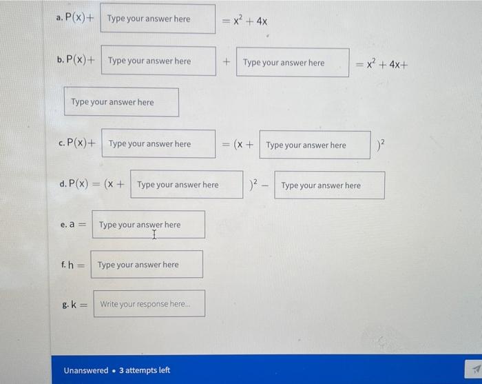 Solved Quick Check 1 Completing the square Homework. | Chegg.com