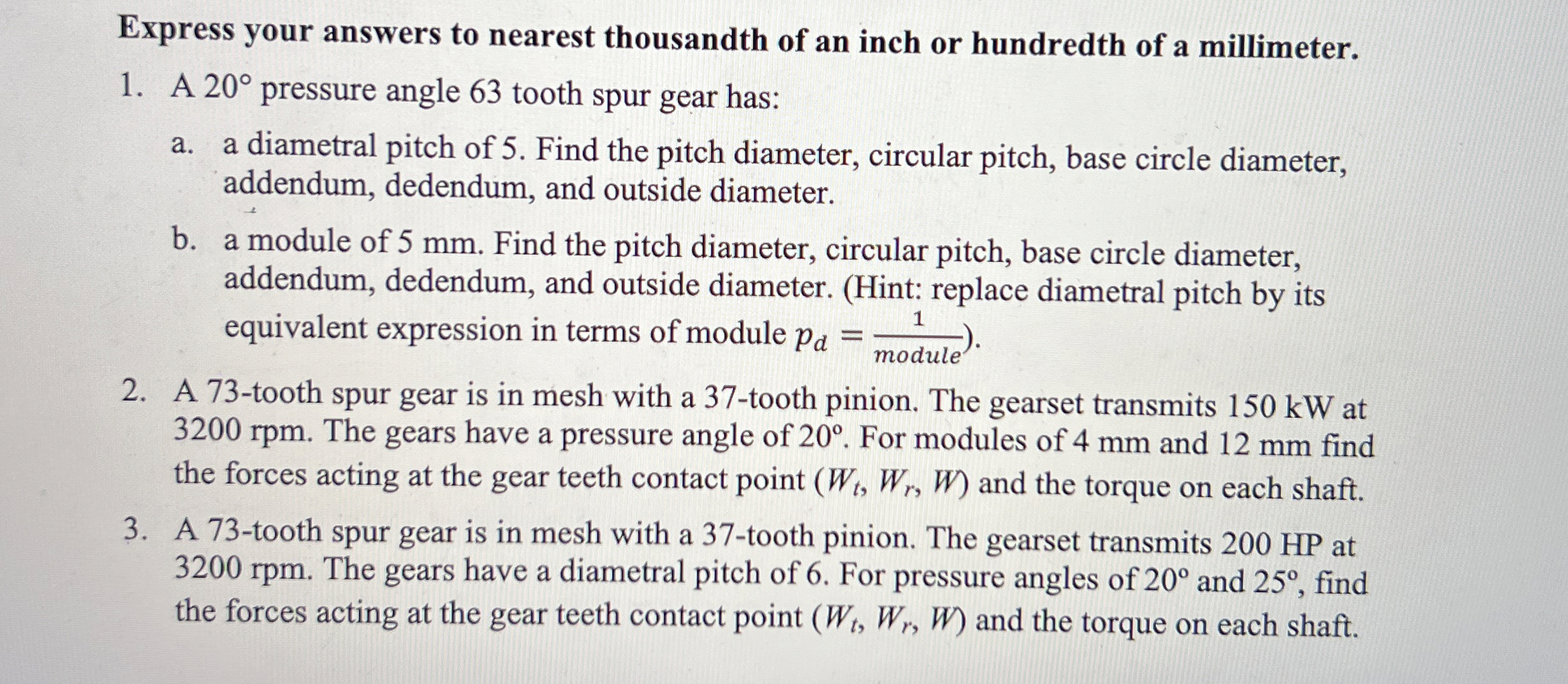 Solved Express your answers to nearest thousandth of an inch | Chegg.com