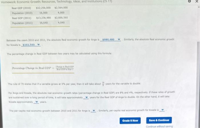 Solved 1. Economic growth basics The Real GDp and populotion | Chegg.com