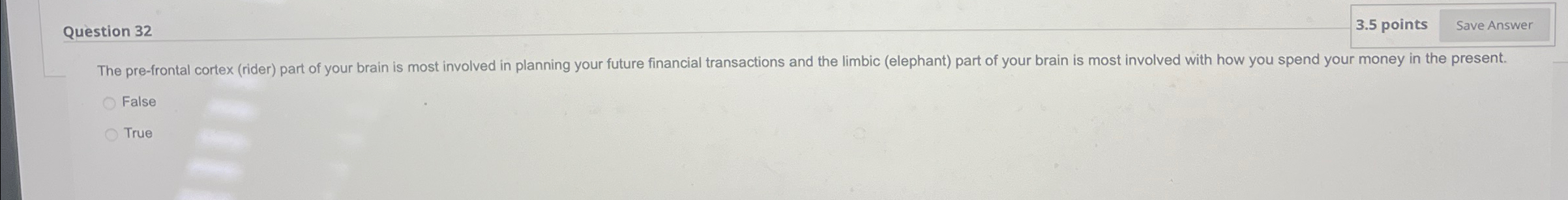 Solved Question 323.5 ﻿pointsThe pre-frontal cortex (rider) | Chegg.com