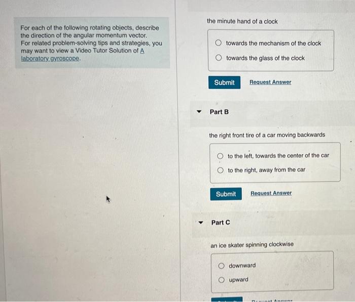 Solved For each of the following rotating objects, describe | Chegg.com