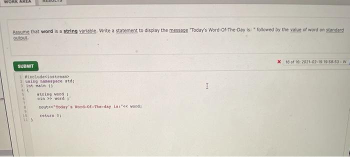 Solved Work Area Assume That Word Is A String Variable 