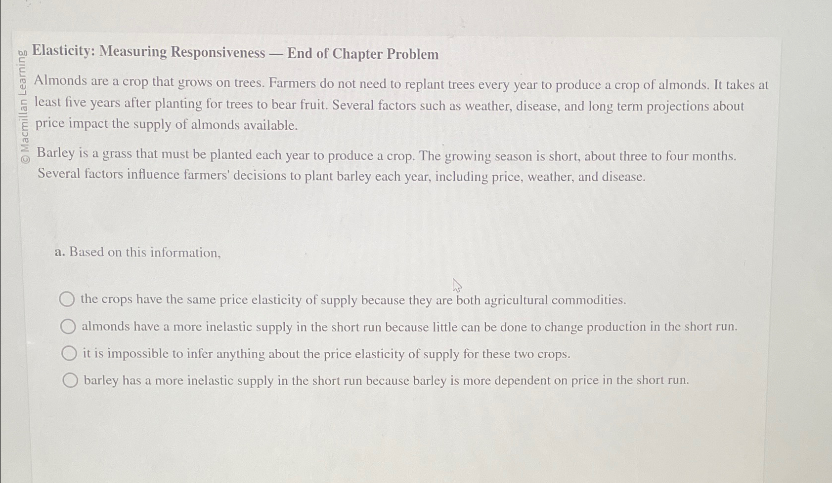 Solved an Elasticity: Measuring Responsiveness — ﻿End of | Chegg.com
