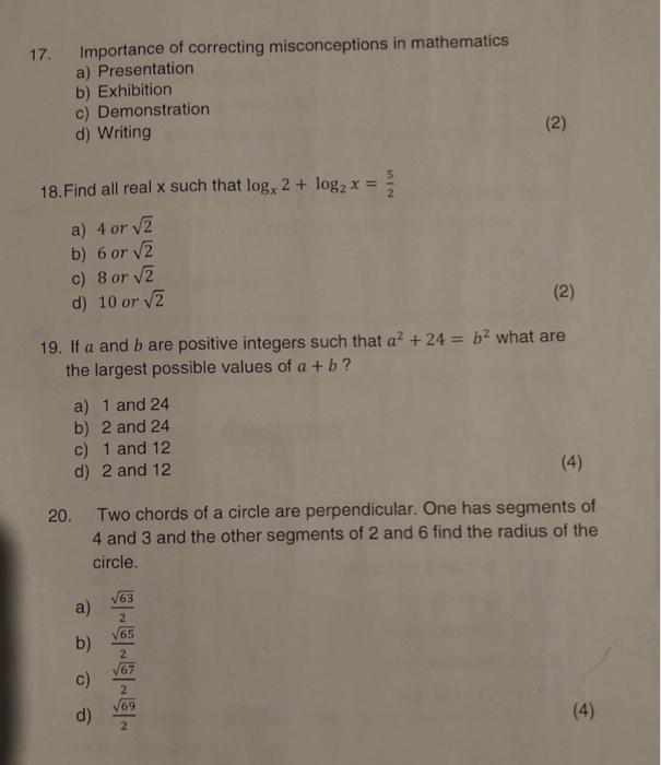 Solved 17. Importance of correcting misconceptions in | Chegg.com