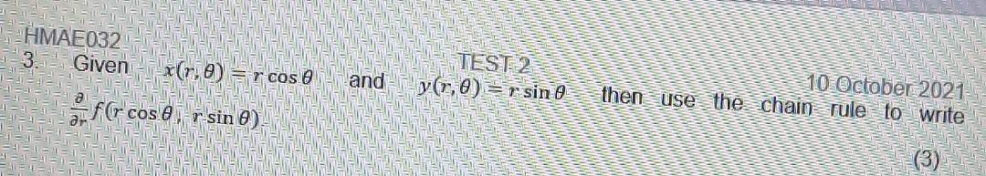Solved HMAE032 4-3 Given x(1:0) = rcos @ fer cose; rsin o) | Chegg.com