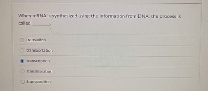 Solved When mRNA is synthesized using the information from | Chegg.com