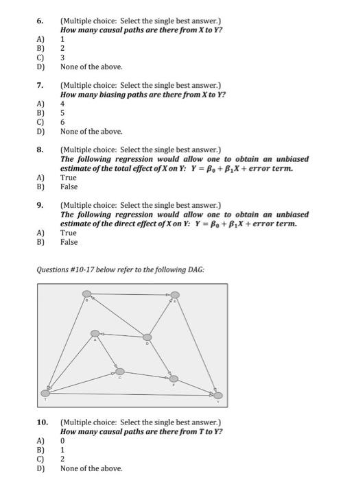 Solved Questions \#2-9 below refer to the following DAG: 2. | Chegg.com