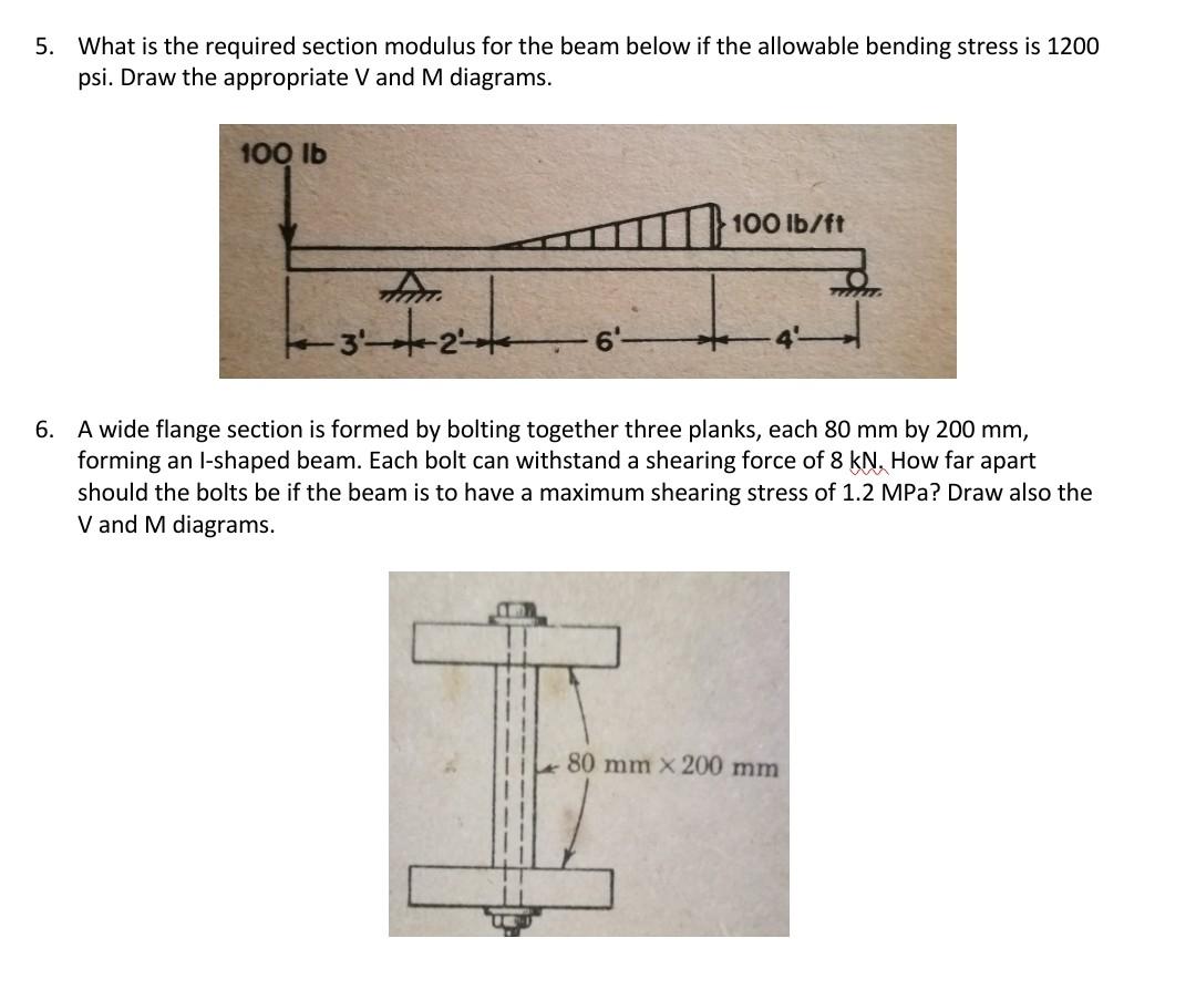 Solved 5. What is the required section modulus for the beam | Chegg.com