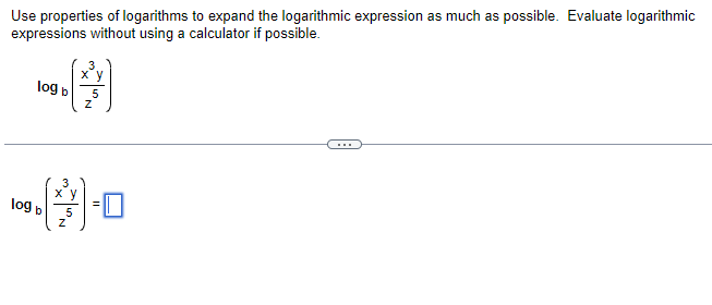 Solved Use properties of logarithms to expand the | Chegg.com