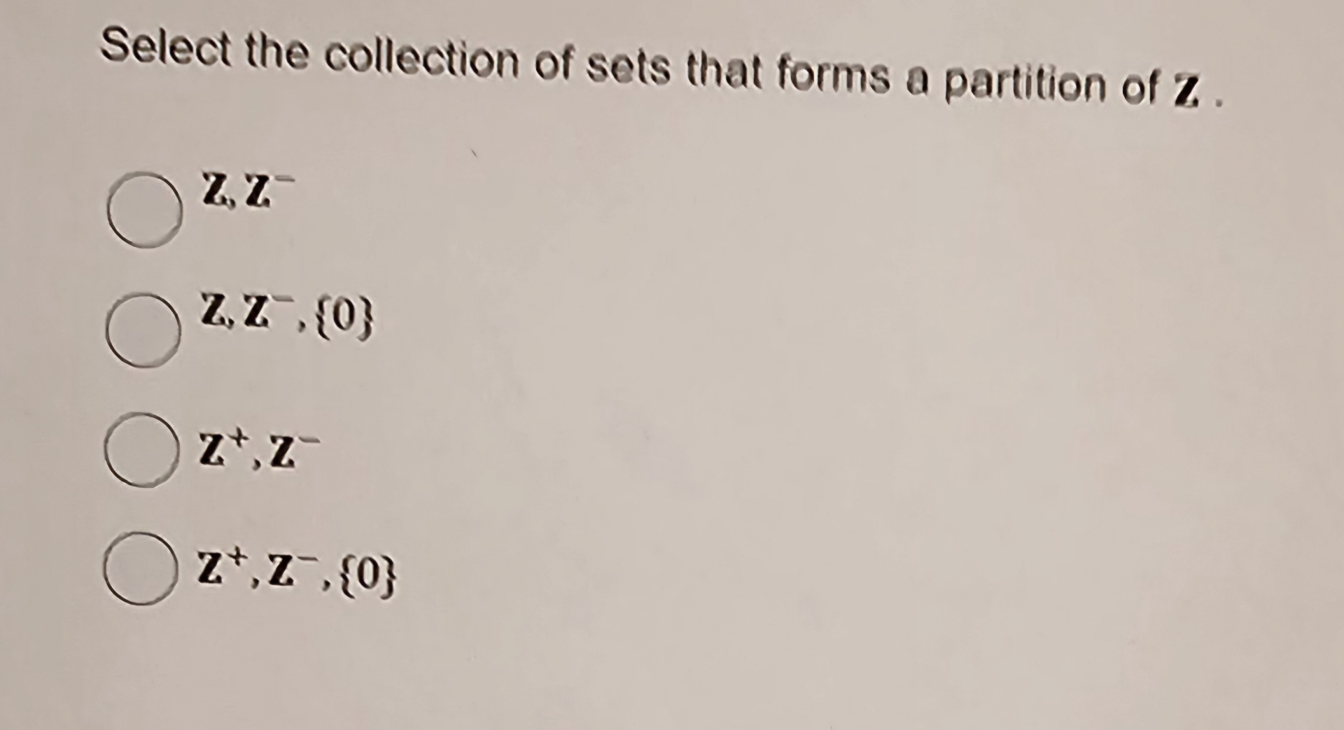 Solved Select the collection of sets that forms a partition | Chegg.com